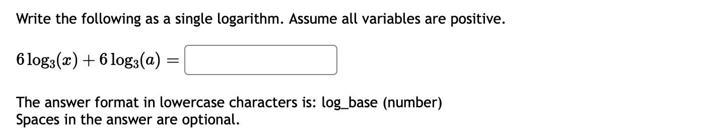 Solved Write the following as a single logarithm. Assume all | Chegg.com