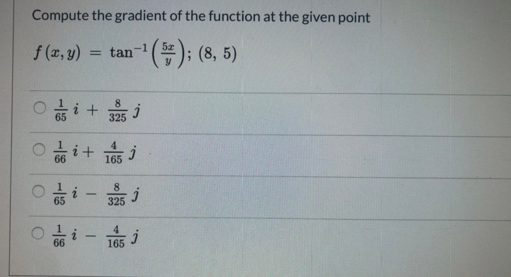 Solved Compute the gradient of the function at the given | Chegg.com