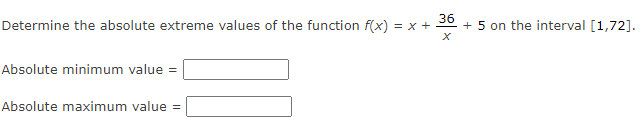 Solved Determine the absolute extreme values of the function | Chegg.com