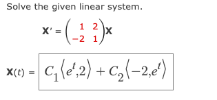 Solved Solve the given linear system. | Chegg.com