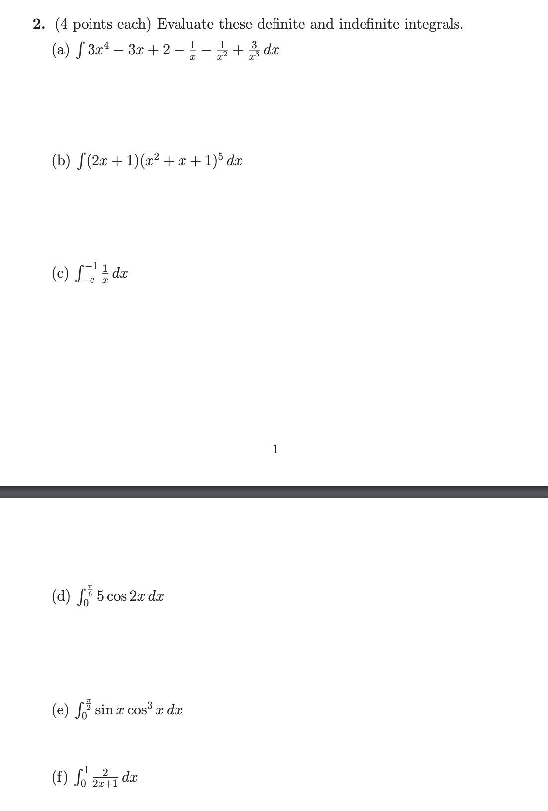 Solved (4 points each) Evaluate these definite and | Chegg.com Solved (4 points each) Evaluate these definite and | Chegg.com