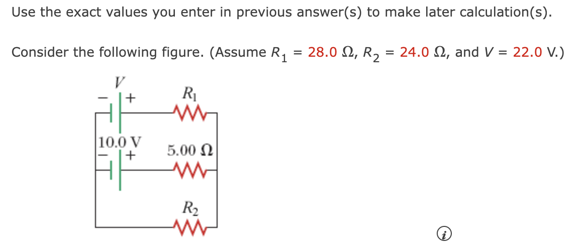 Solved Use the exact values you enter in previous answer(s) | Chegg.com