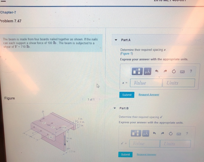 Solved Chapter-7 roblem 7.47 The beam is made from four | Chegg.com