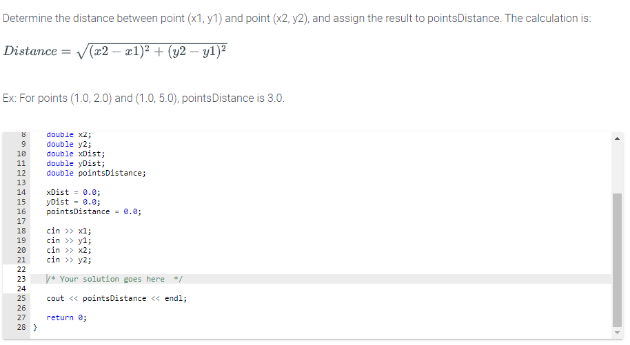 Solved Determine the distance between point (x1, y1) and | Chegg.com