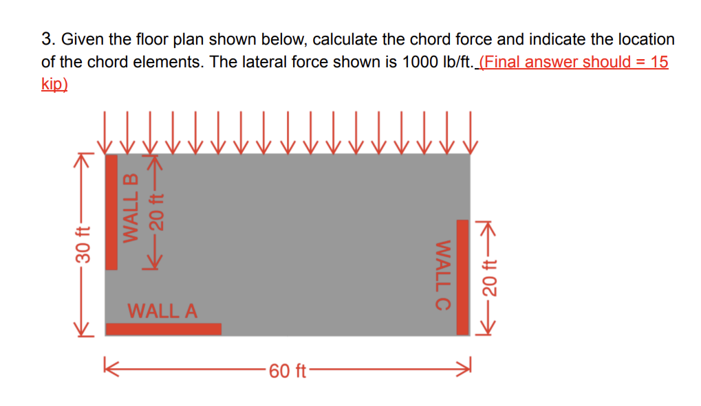 3. Given the floor plan shown below, calculate the | Chegg.com