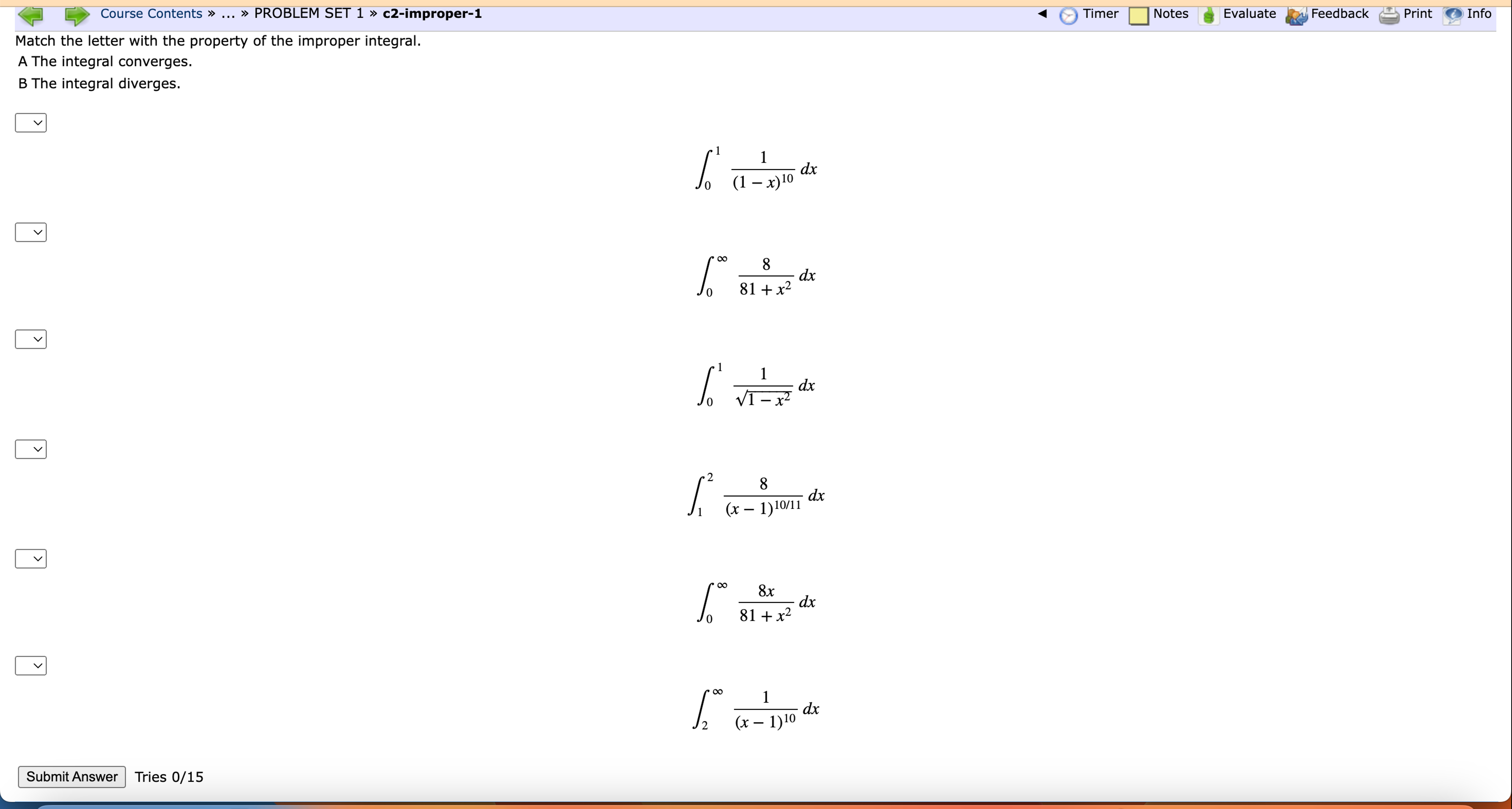 Solved Match the letter with the property of the improper | Chegg.com