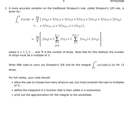 MTHS 2008 2. A more accurate variation on the | Chegg.com