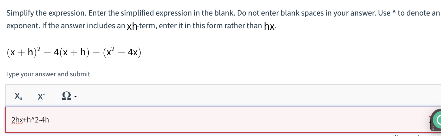 Solved Simplify the expression. Enter the simplified | Chegg.com