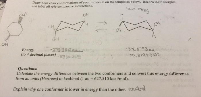 Solved 1) label all gauche interactions 2) | Chegg.com