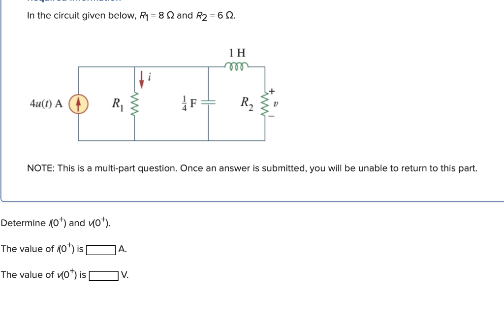 Solved In the circuit given below, R1 = 8 and R2 = 6 1. 1H | Chegg.com