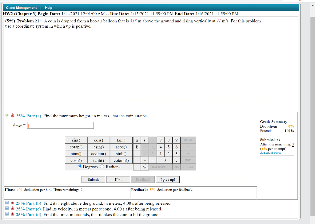 Solved Class Management | Help HW2 (Chapter 3) Begin Date: | Chegg.com