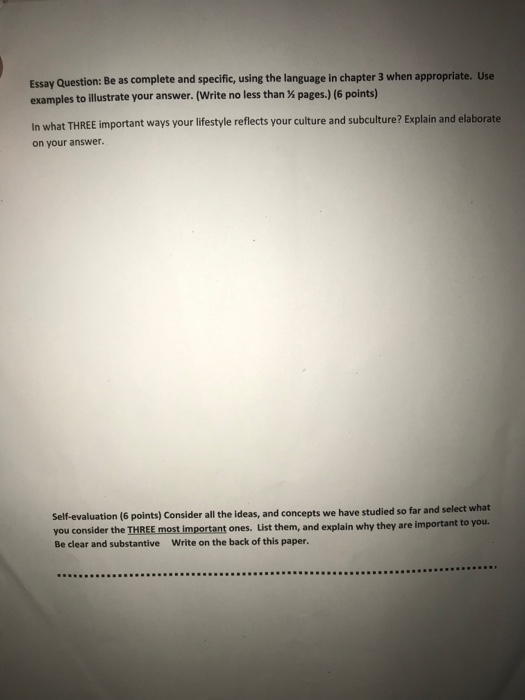 Solved Essay Question: Be as complete and specific, using | Chegg.com