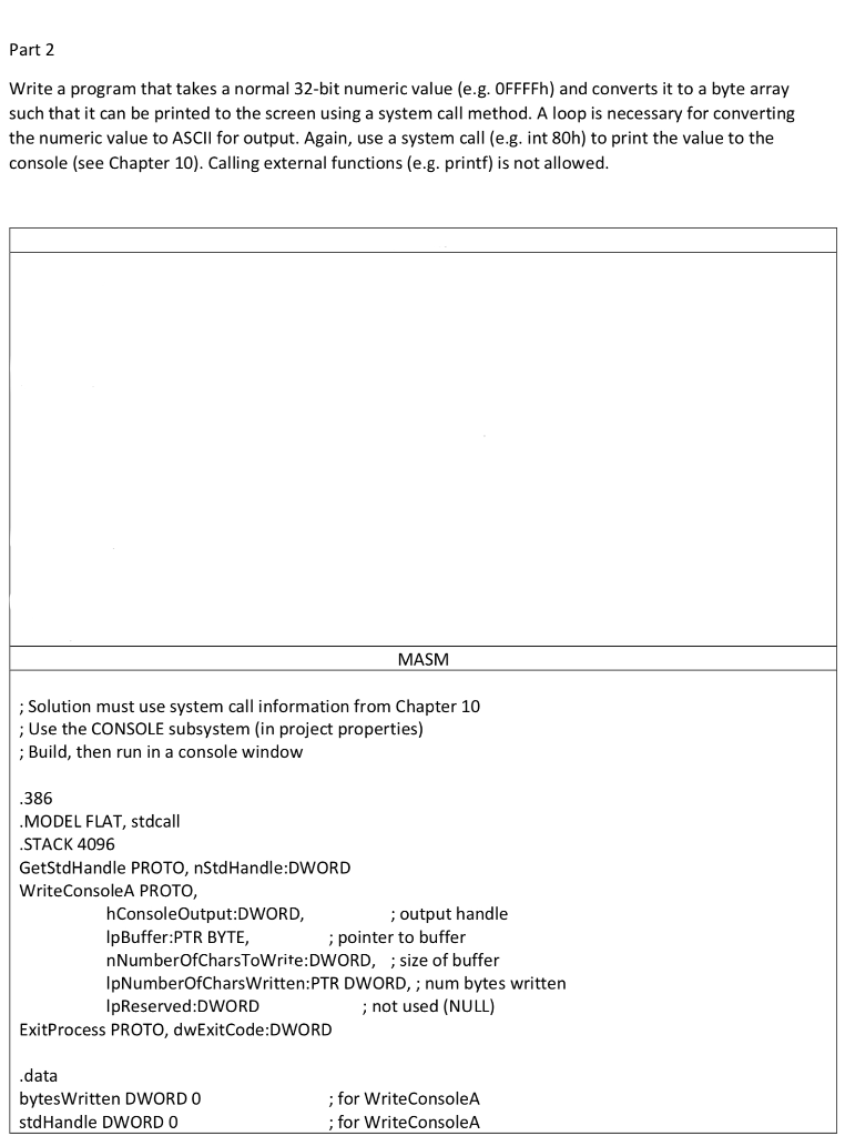 Do In MASM x86 use a loop to get the remainder by | Chegg.com
