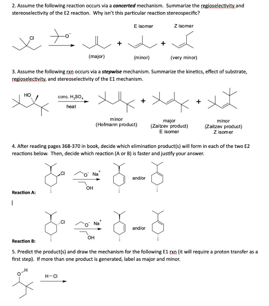 Solved 2. Assume the following reaction occurs via a | Chegg.com