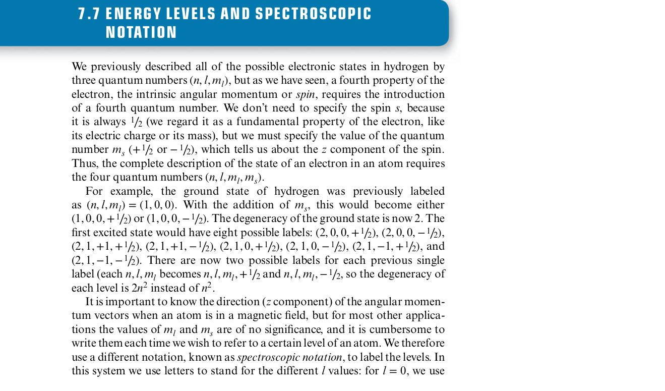 Solved 7 7 Energy Levels And Spectroscopic Notation We