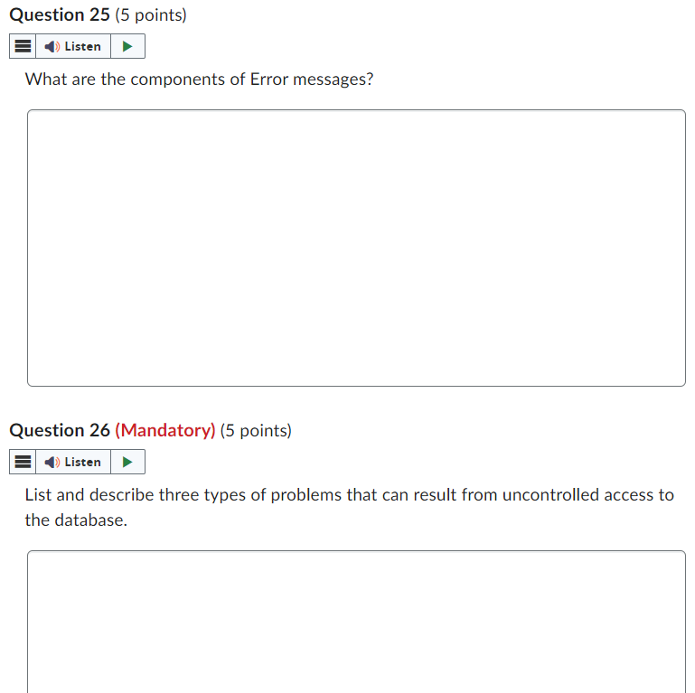 Solved What are the components of Error messages? Question | Chegg.com Solved What are the components of Error messages? Question | Chegg.com