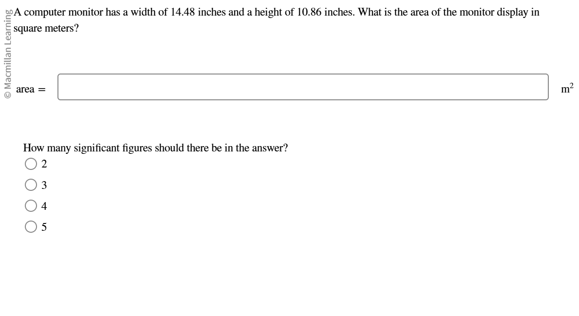Solved A computer monitor has a width of 14.48 ﻿inches and a | Chegg.com