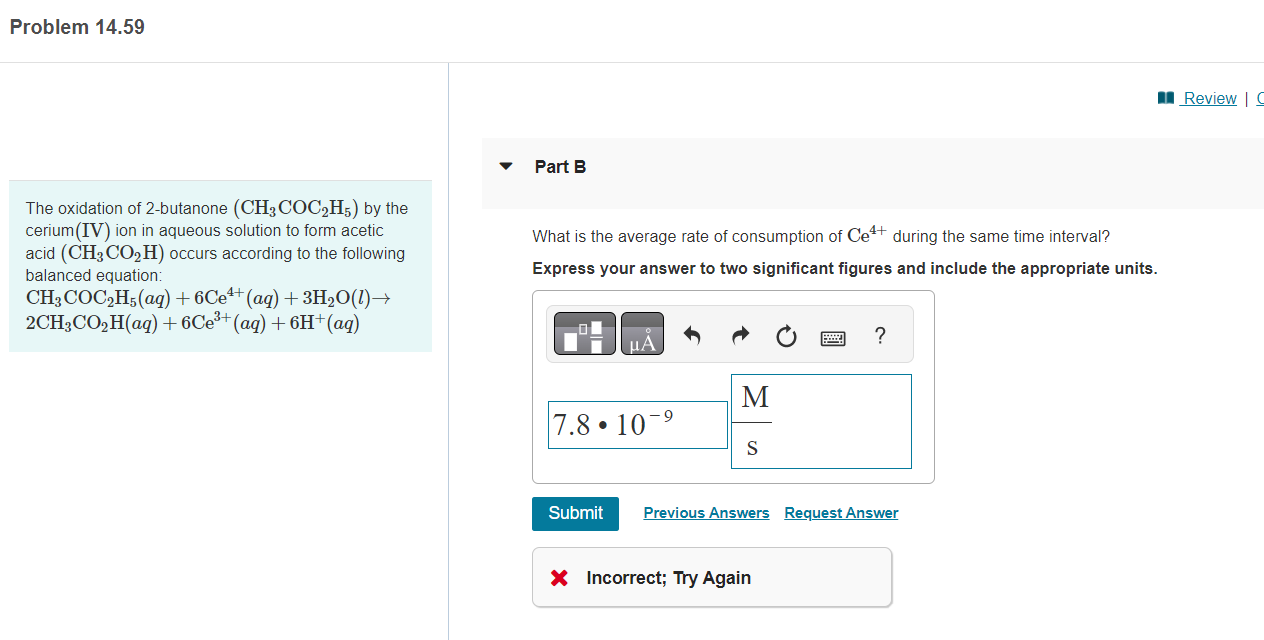 Solved Part A question If acetic acid appears at an | Chegg.com