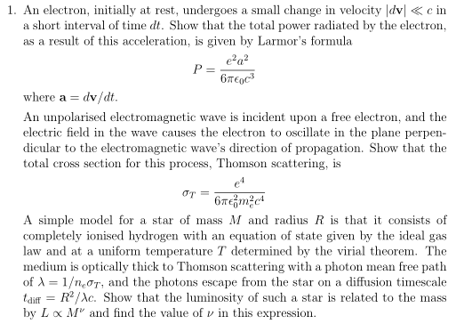 Solved 1. An electron, initially at rest, undergoes a small | Chegg.com
