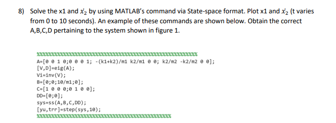 Solved Figure 1: Solve the x1 and 𝑥2̇ by using MATLAB’s | Chegg.com