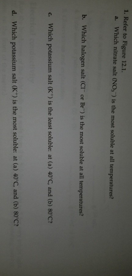 Solved 1. Refer to Figure 12.1. a. Which nitrate salt (NO3-) | Chegg.com