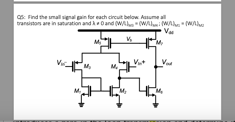 Solved Q5: Find the small signal gain for each circuit | Chegg.com