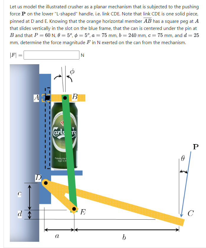 Solved Let us model the illustrated crusher as a planar | Chegg.com