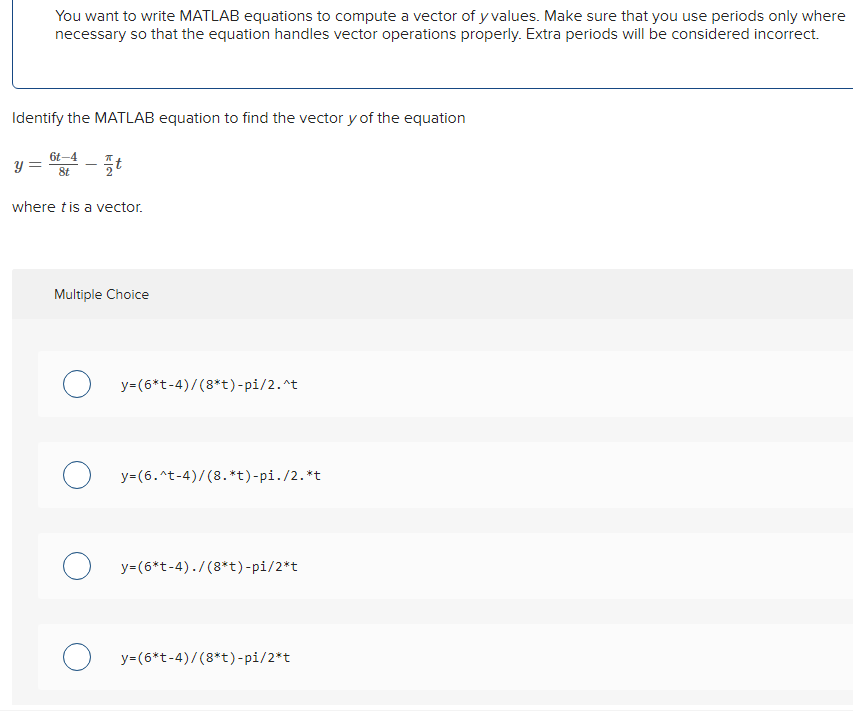 Solved You want to write MATLAB equations to compute a | Chegg.com