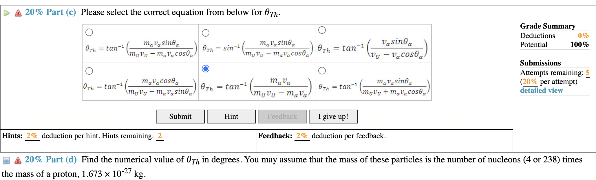 Solved 12\%) Problem 11: A 92238U nucleus is moving in the | Chegg.com