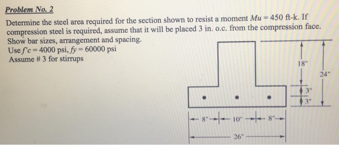 Solved Determine the steel area required for the section | Chegg.com