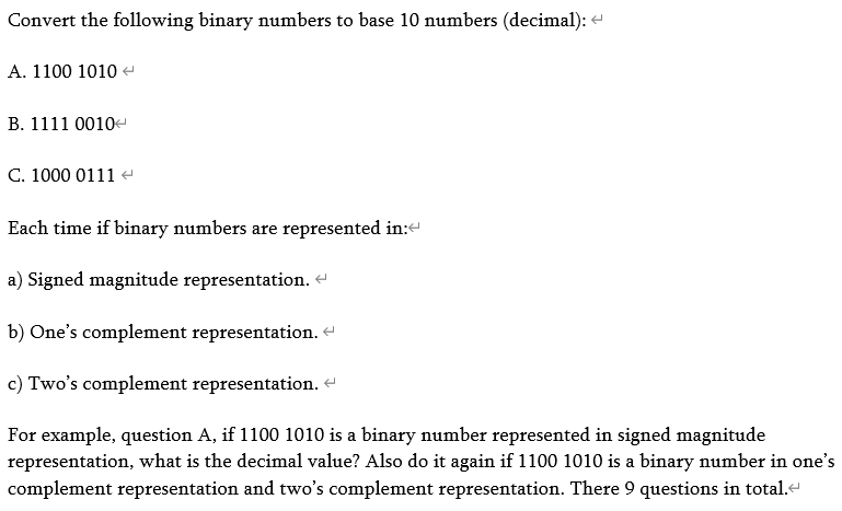 Solved Convert the following unsigned base 2 numbers | Chegg.com Solved Convert the following unsigned base 2 numbers | Chegg.com