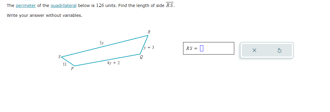 Solved The perimeter of the below is 126 units. Find the | Chegg.com