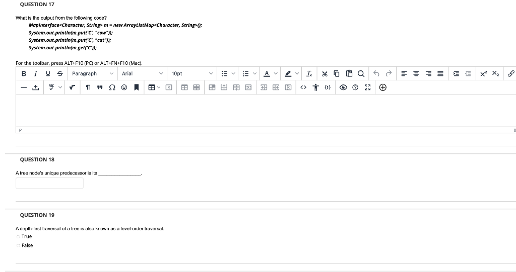 Solved QUESTION 17 What is the output from the following | Chegg.com