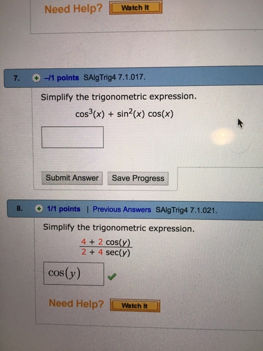 Solved Simplify the trigonometric expression. cos^3(x) + | Chegg.com Solved Simplify the trigonometric expression. cos^3(x) + | Chegg.com