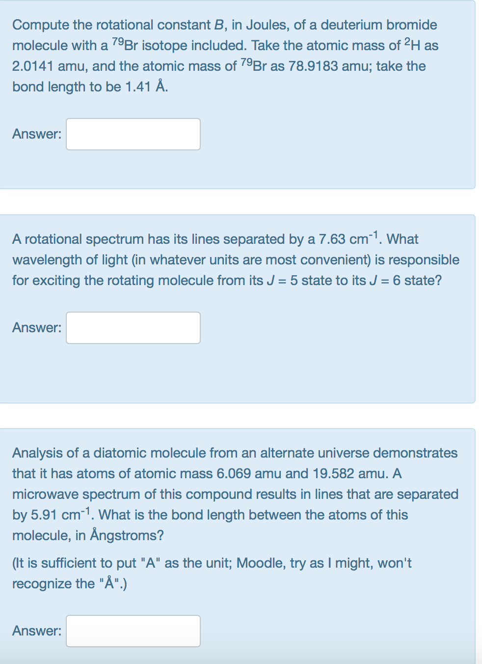 Solved Compute the rotational constant B, in Joules, of a | Chegg.com