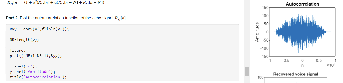 Task 7. Estimation of echo delay and magnitude from | Chegg.com