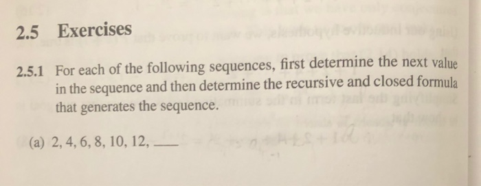 Solved 2.5 Exercises 2.5.1 For each of the following | Chegg.com