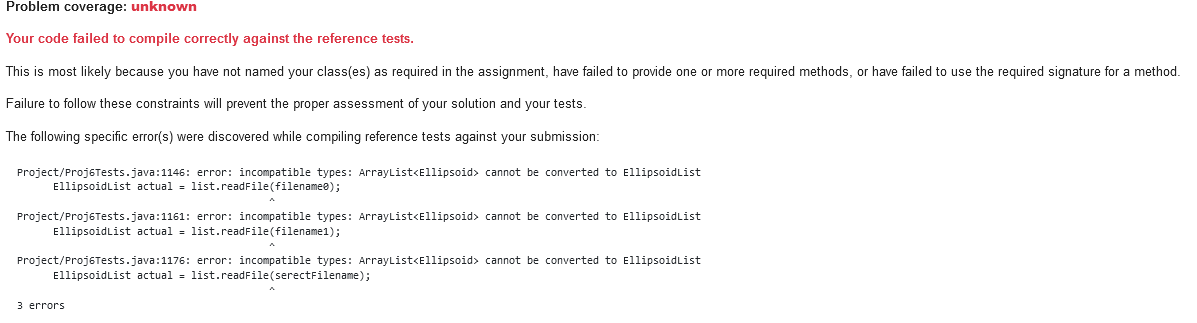 Solved public class EllipsoidList { private String | Chegg.com