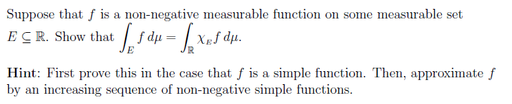 Solved Suppose that f is a non-negative measurable function | Chegg.com