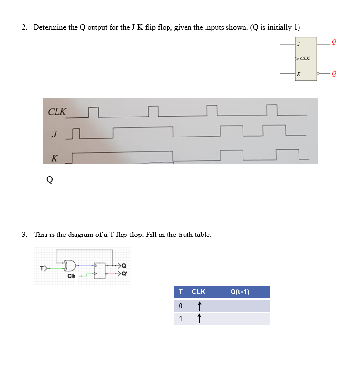 Solved Choose the correct answer: 1. Determine the Q output | Chegg.com