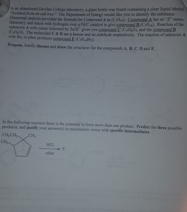 Solved In an abandoned Gavilan College laboratory, a glass | Chegg.com