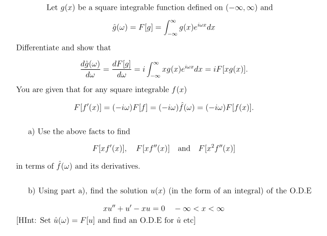 Solved Let g(x) be a square integrable function defined on | Chegg.com