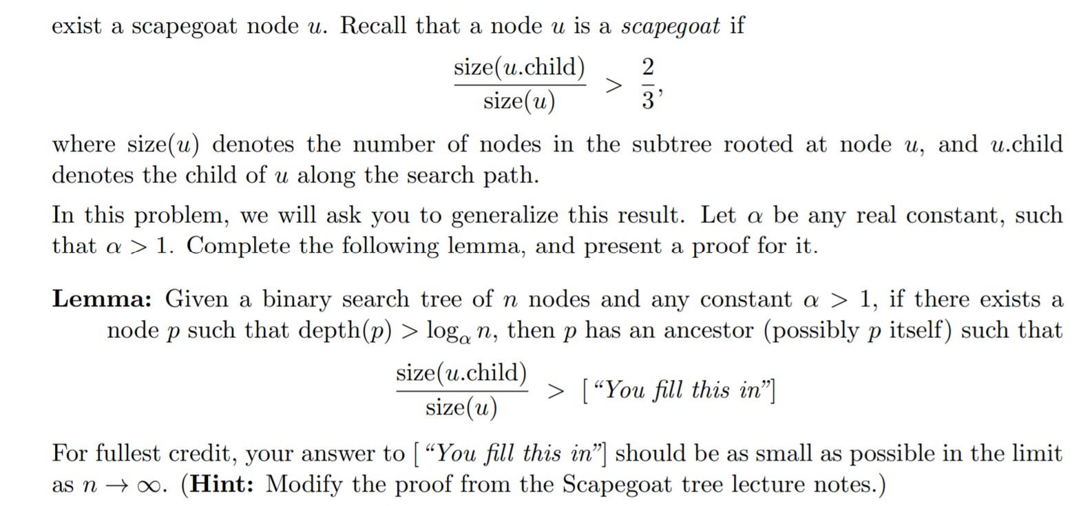 Problem 3 10 Points In Our Lecture On Scapegoat 5559