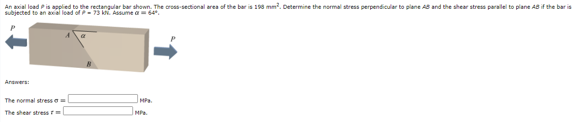 Solved An axial load P is applied to the rectangular bar | Chegg.com