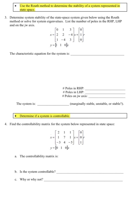 Solved Use the Routh method to determine the stability of a | Chegg.com