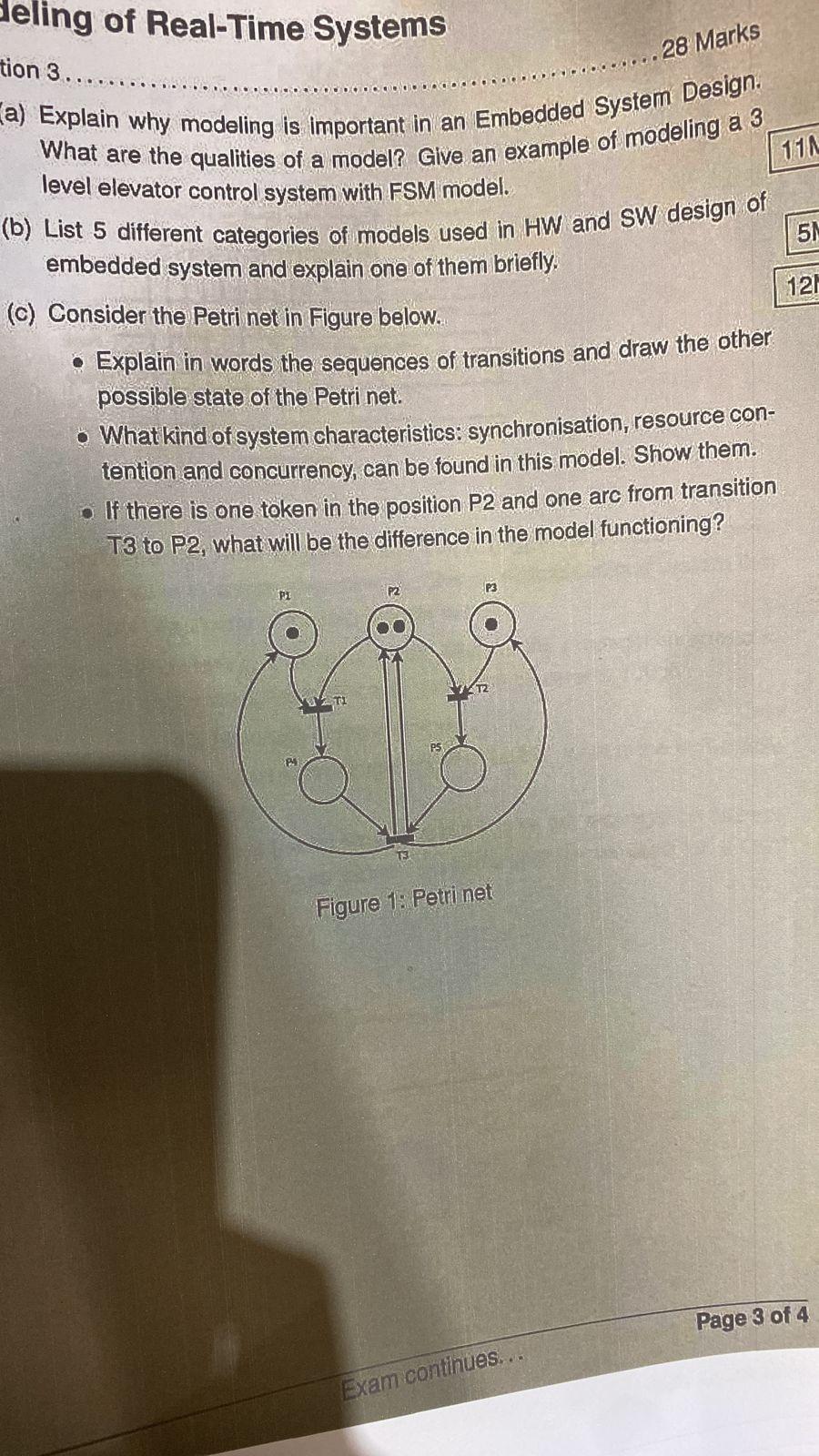 Solved deling of Real-Time Systems tion 3....... ..28 Marks | Chegg.com