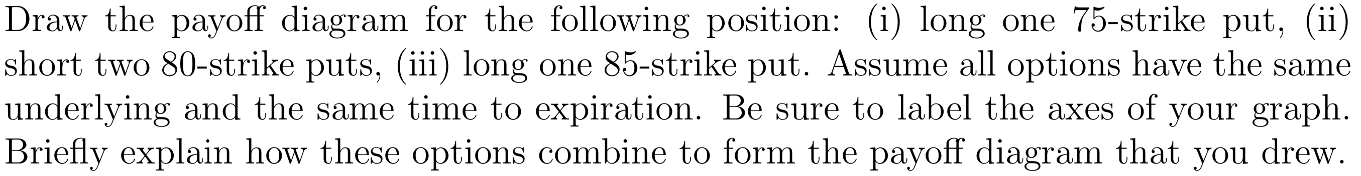 Solved Draw the payoff diagram for the following position: | Chegg.com