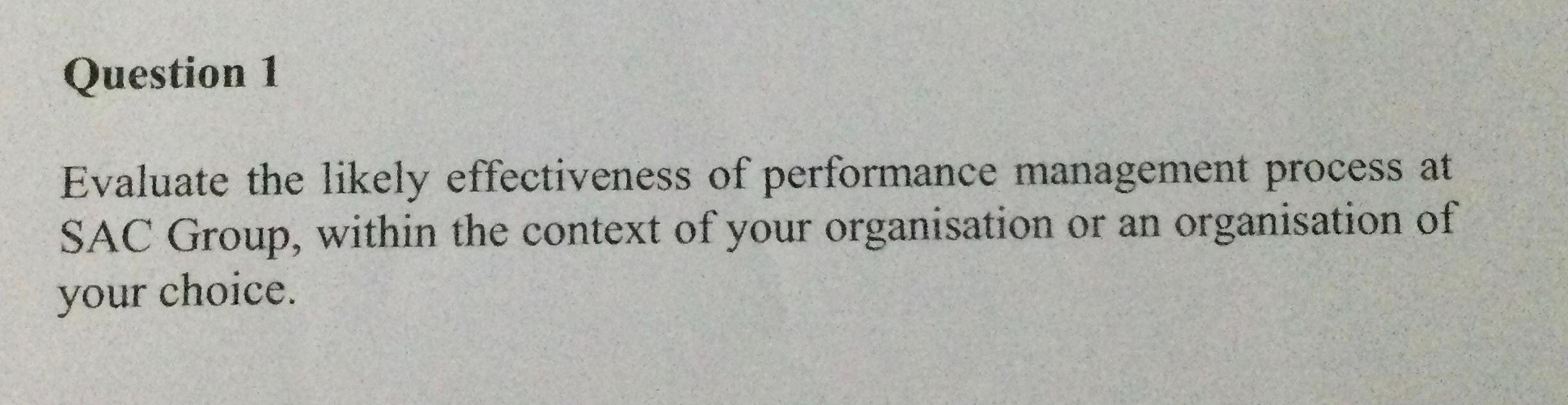 Solved Evaluate the likely effectiveness of performance | Chegg.com