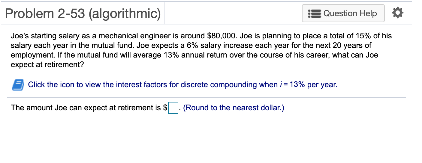 Solved Problem 2-53 (algorithmic) Question Help Joe's | Chegg.com