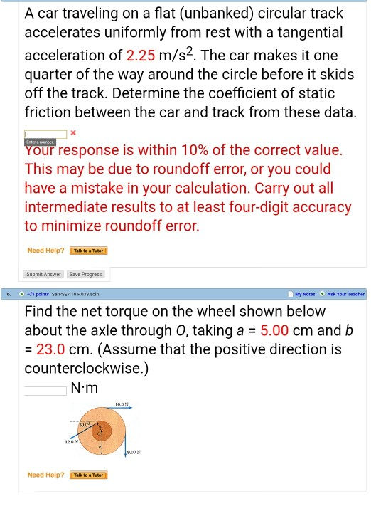 Solved A car traveling on a flat (unbanked) circular track | Chegg.com
